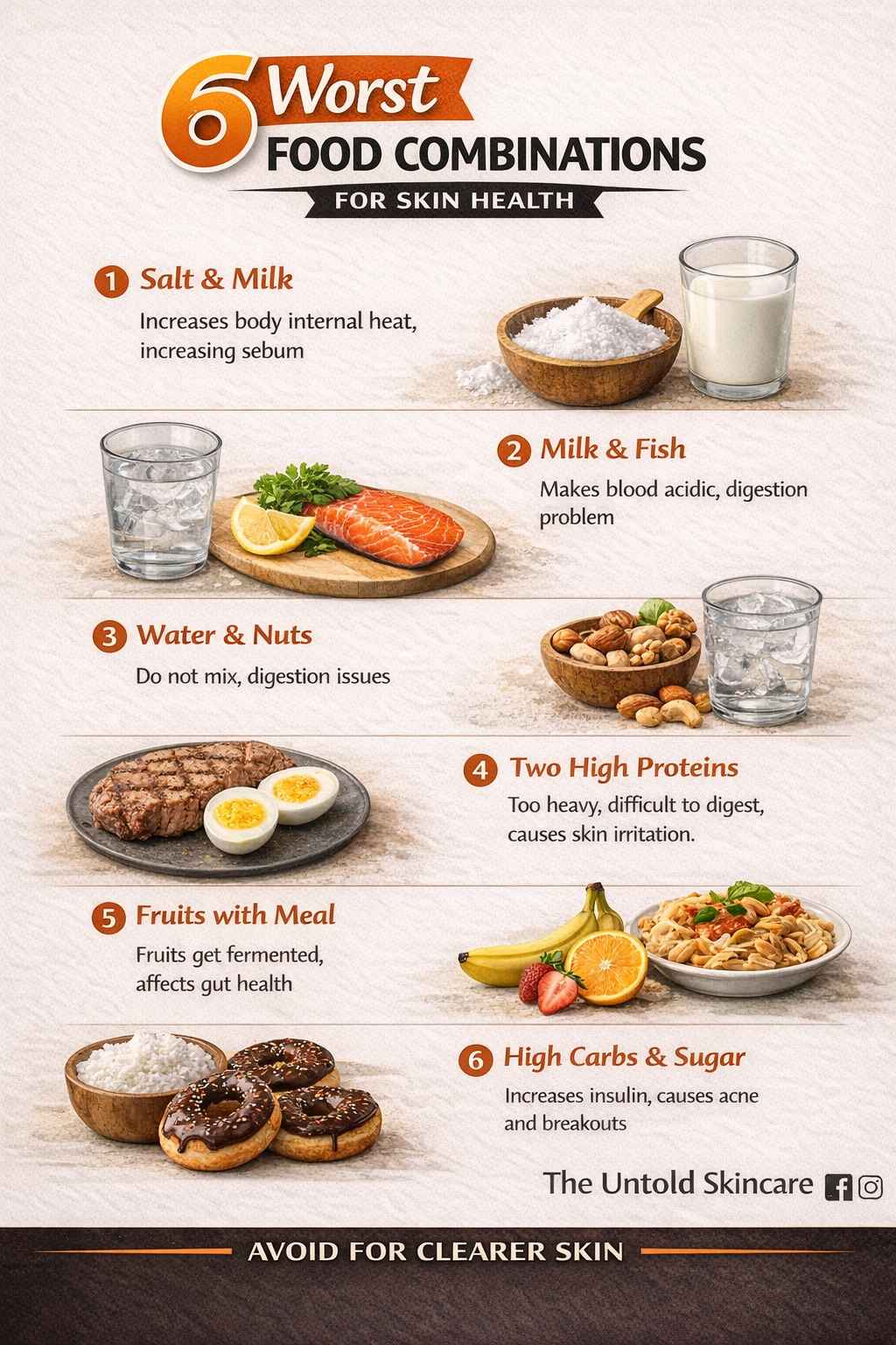6 Worst Food Combinations for Skin and Overall Health